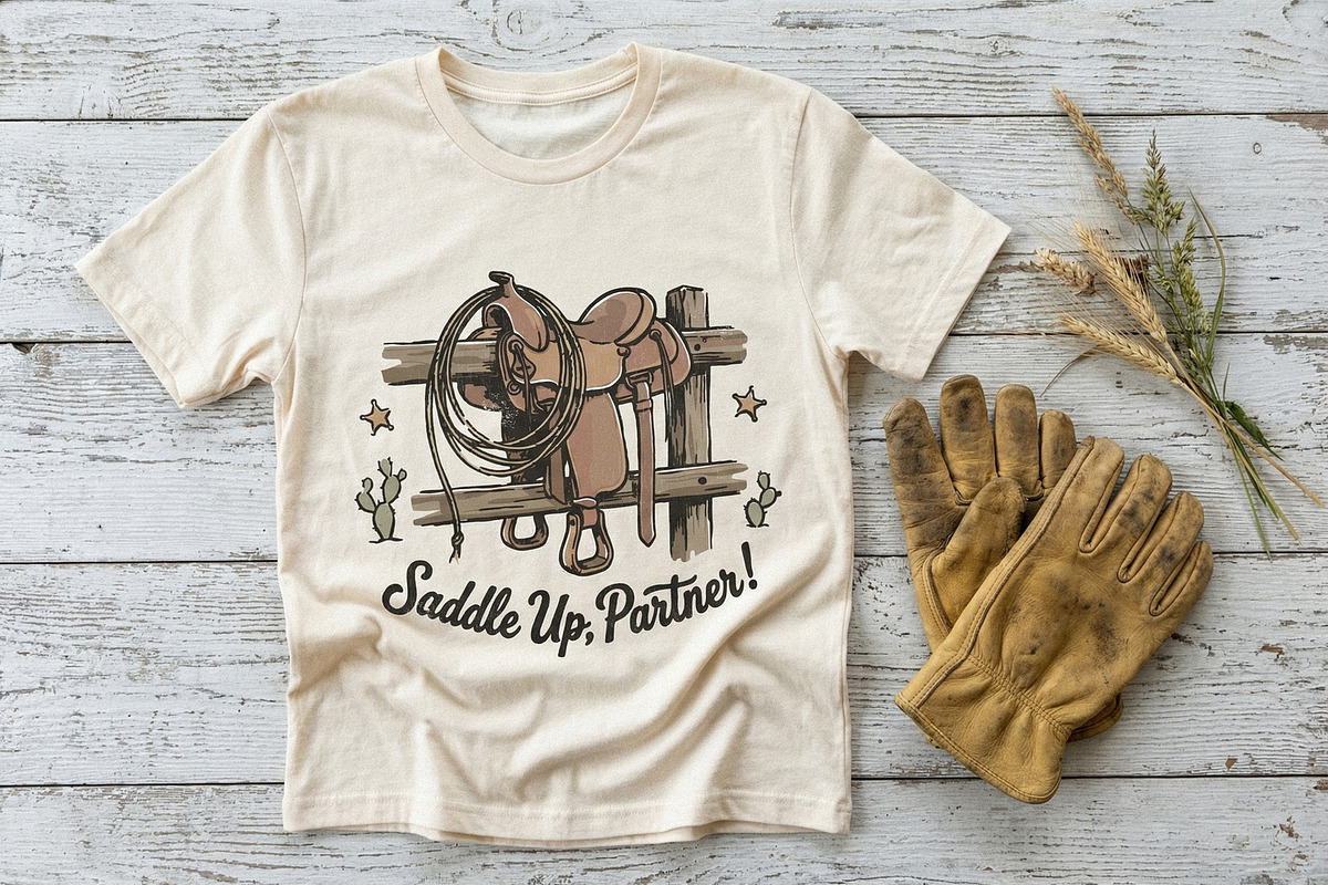 Saddle Up Partner PNG, Western, an Illustration by SharpMarketplace