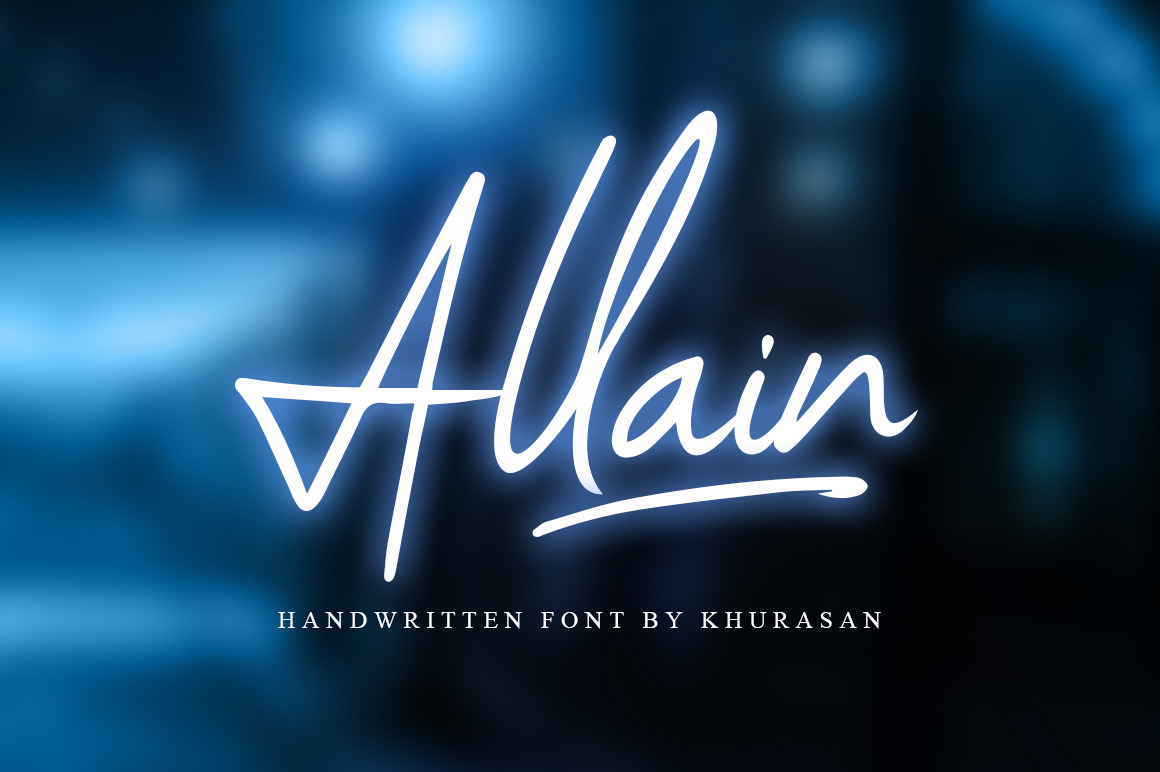 Allain Signature Script, a Script Font by khurasan