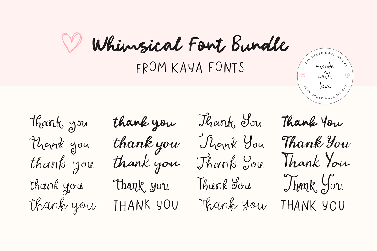 Whimsical Handwritten Font Bundle, a Handwritten Font by Kaya Fonts