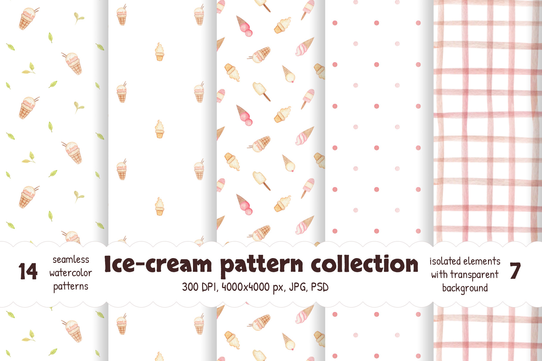 Ice cream pattern collection
