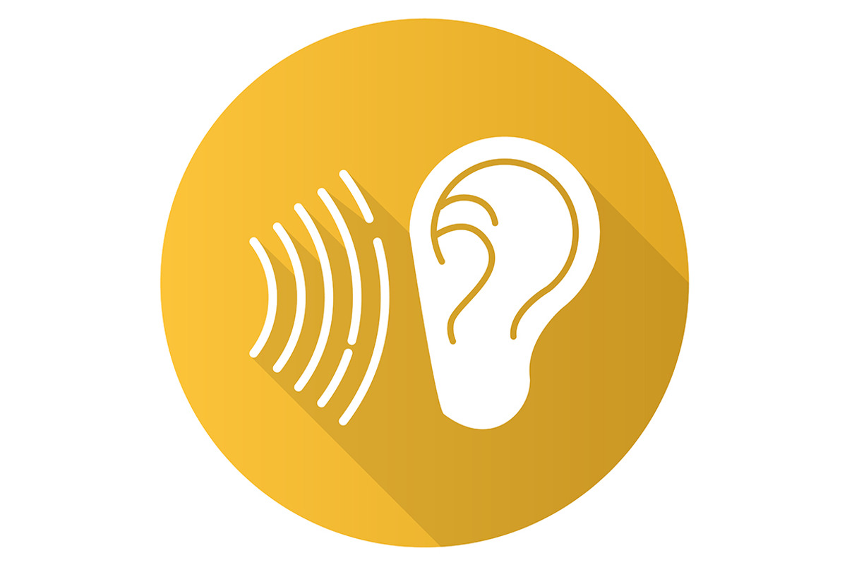 Yellow sound signal flat design icon, an Icon by bsd studio