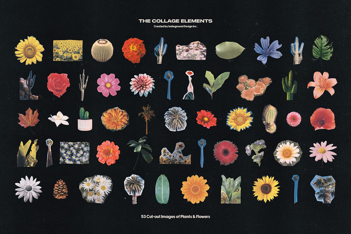 1500+ Collage Elements Creator Kit, an Object Graphic by Indieground Design Inc.