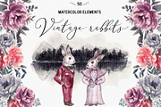Spring Easter Watercolor Rabbits, a Decorative Illustration by Miracles ...