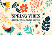 "Spring Vibes" Vector Graphics | Creative Market