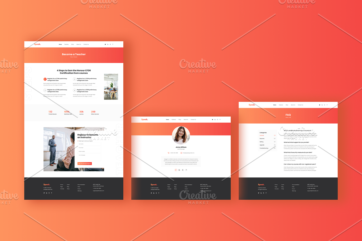 Speak-Education & LMS Figma Template