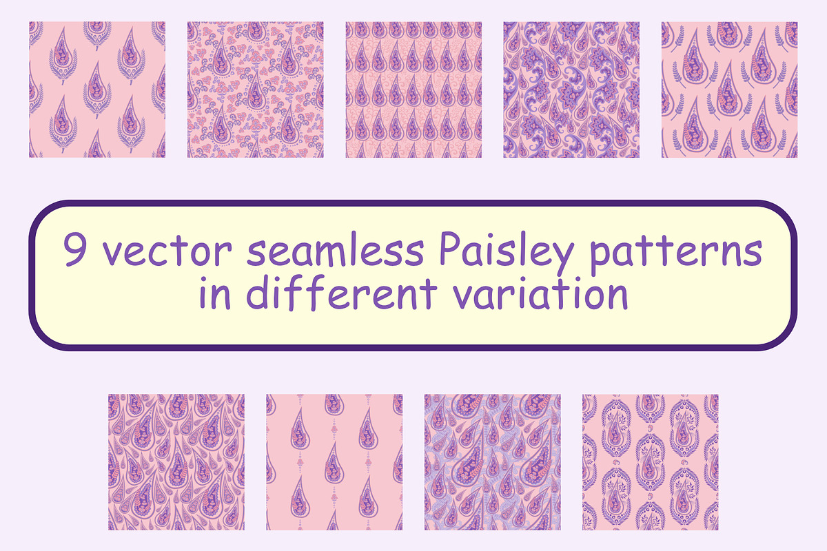 Pastel purple Paisley patterns