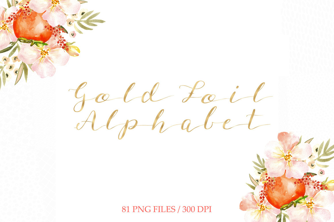 Gold foil alphabet clipart, an Object Graphic by PeDe Designs