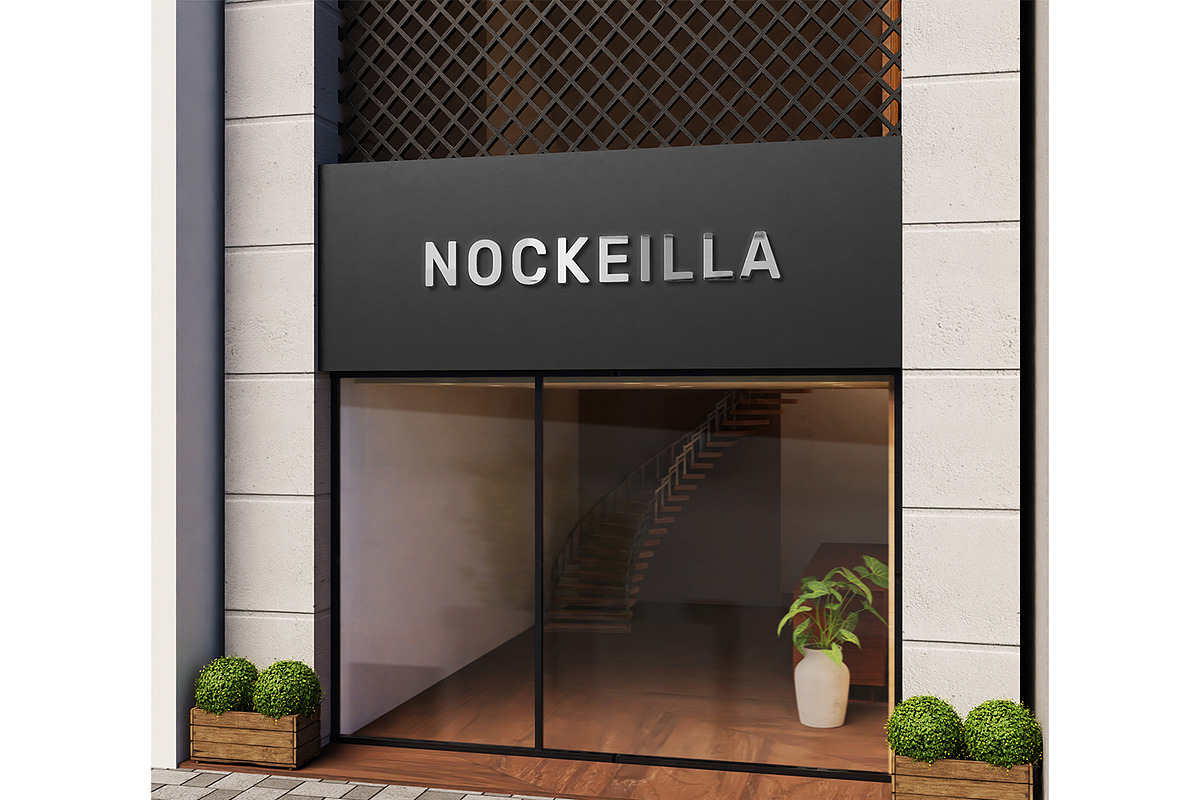 14 Store sign logo mockup