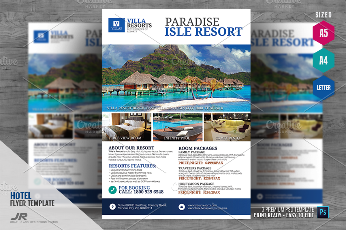 Resort Promotional Flyer, a Flyer Template by PSDPixel