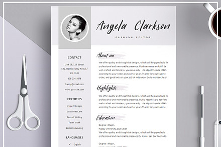 Resume Template/ Cover Letter Purple, a Templates & Theme by Freestyle ...