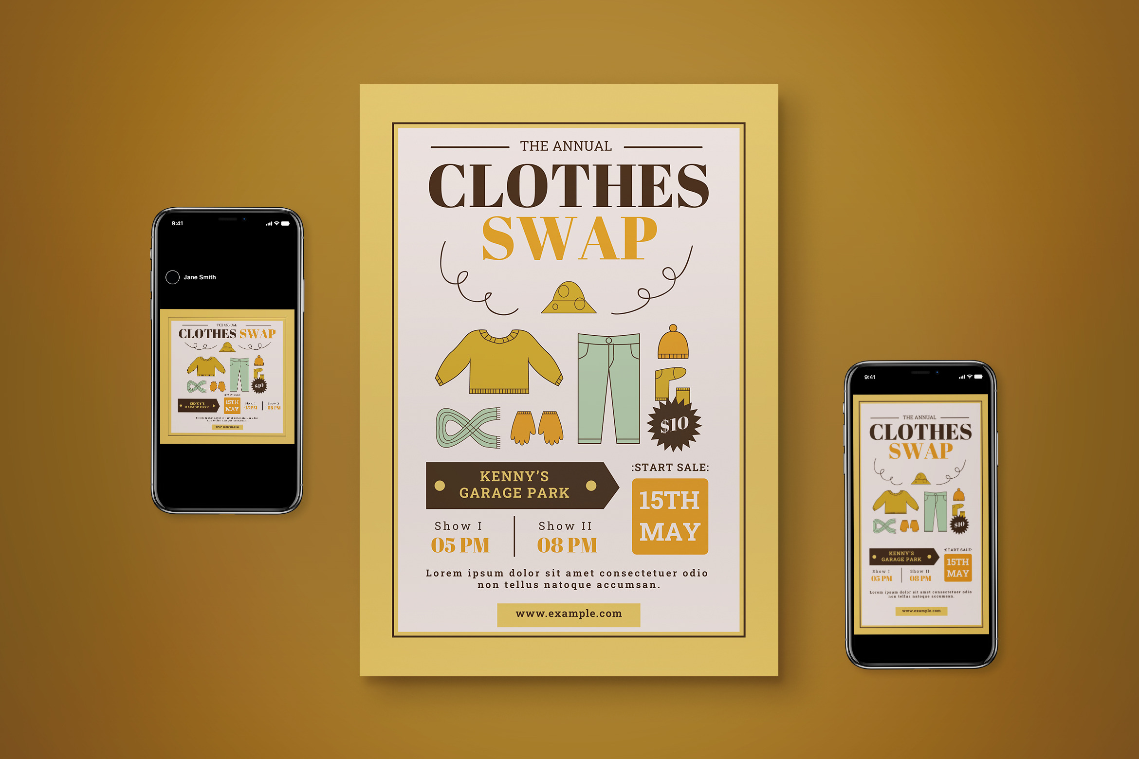 Clothing Swap Flyer Set, a Flyer Template by graphicook | Creative Market