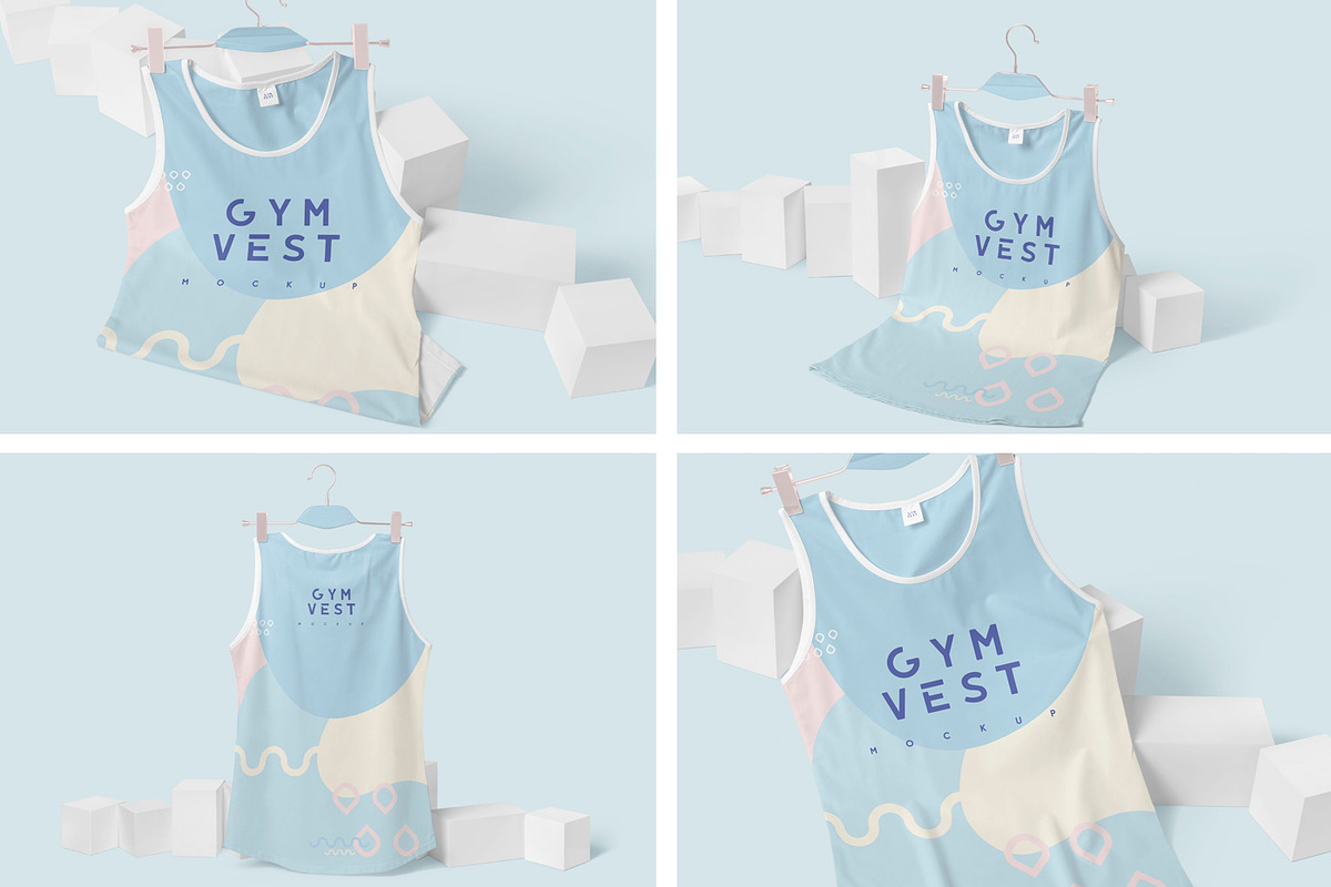 Sleeveless Gym Vest Mockups, an Apparel Mockup by DesignNeutrons