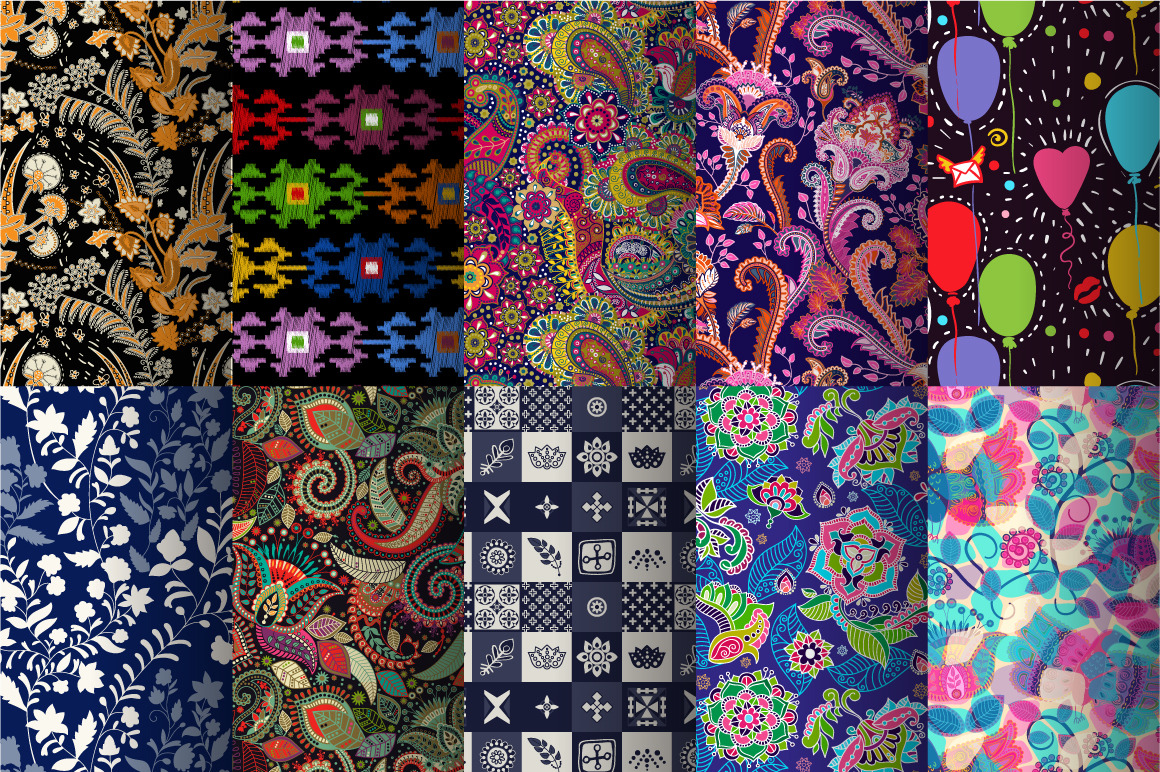 Set of colorful patterns, a Pattern Graphic by Sunny_Lion