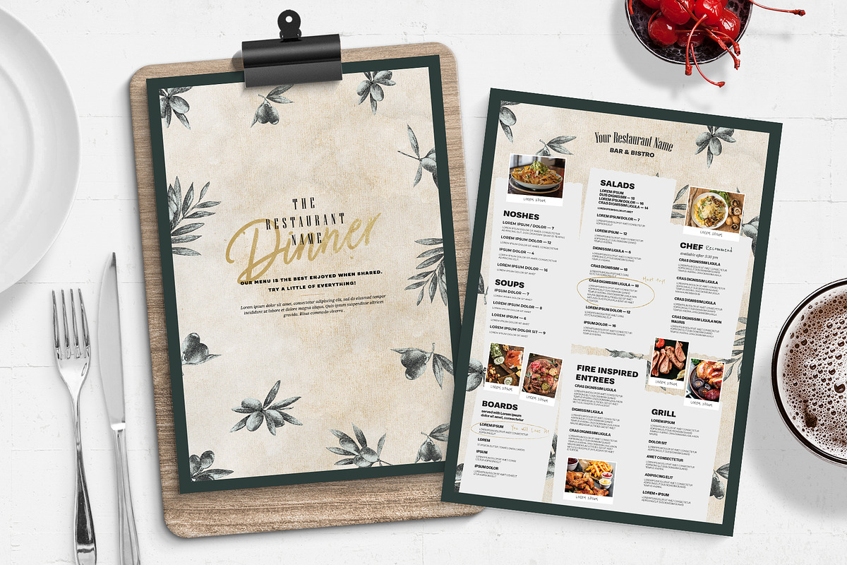 Rustic Menu Template, a Flyer Template by BrandPacks