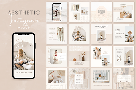 Aesthetic Instagram Post Template, a Social Media Template by ShopRShop