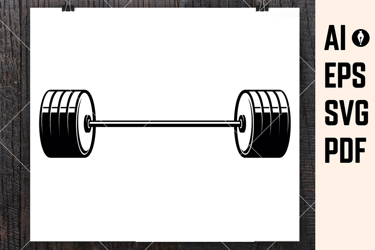 Fitness Barbell Weight SVG, Barbell, an Illustration by Vectorhight ...