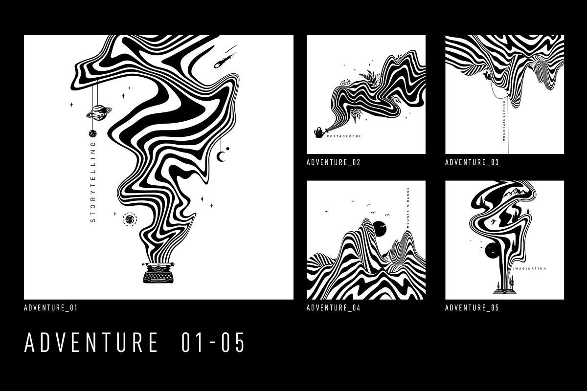 SurWave. 100 Optical Posters, an Object Graphic by Cosmic Store ...