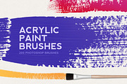 200 Acrylic Paint Brushes, a Brush Add-On by Medialoot