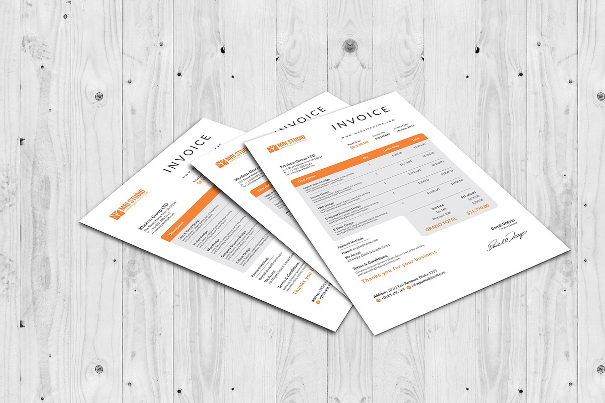 Invoice, a Stationery Template by MRI STUDIO