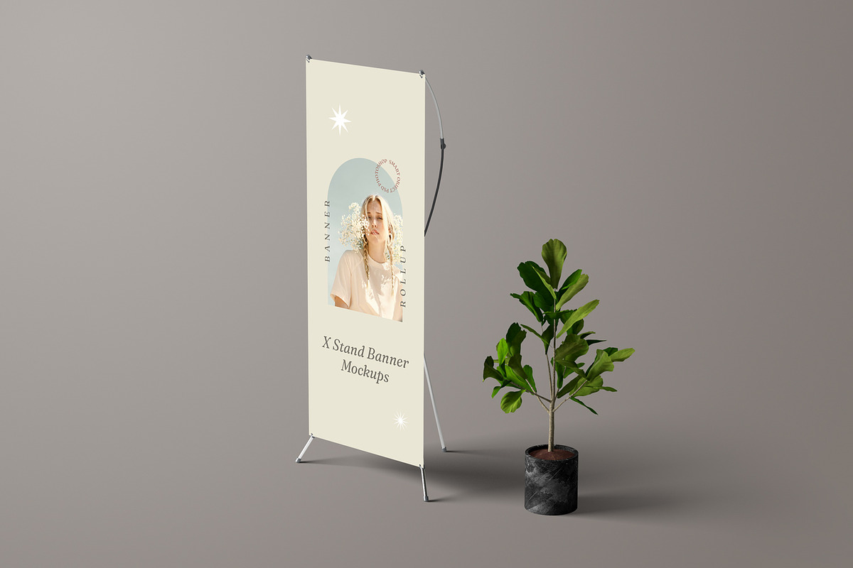 X Stand Banner Mockups, a Print Template by artimasa