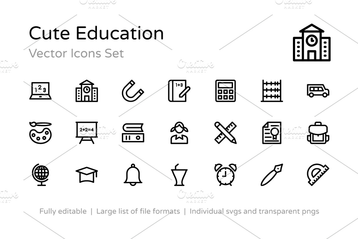 175+ Cute Education Vector Icons, an Outline Icon by Prosymbols