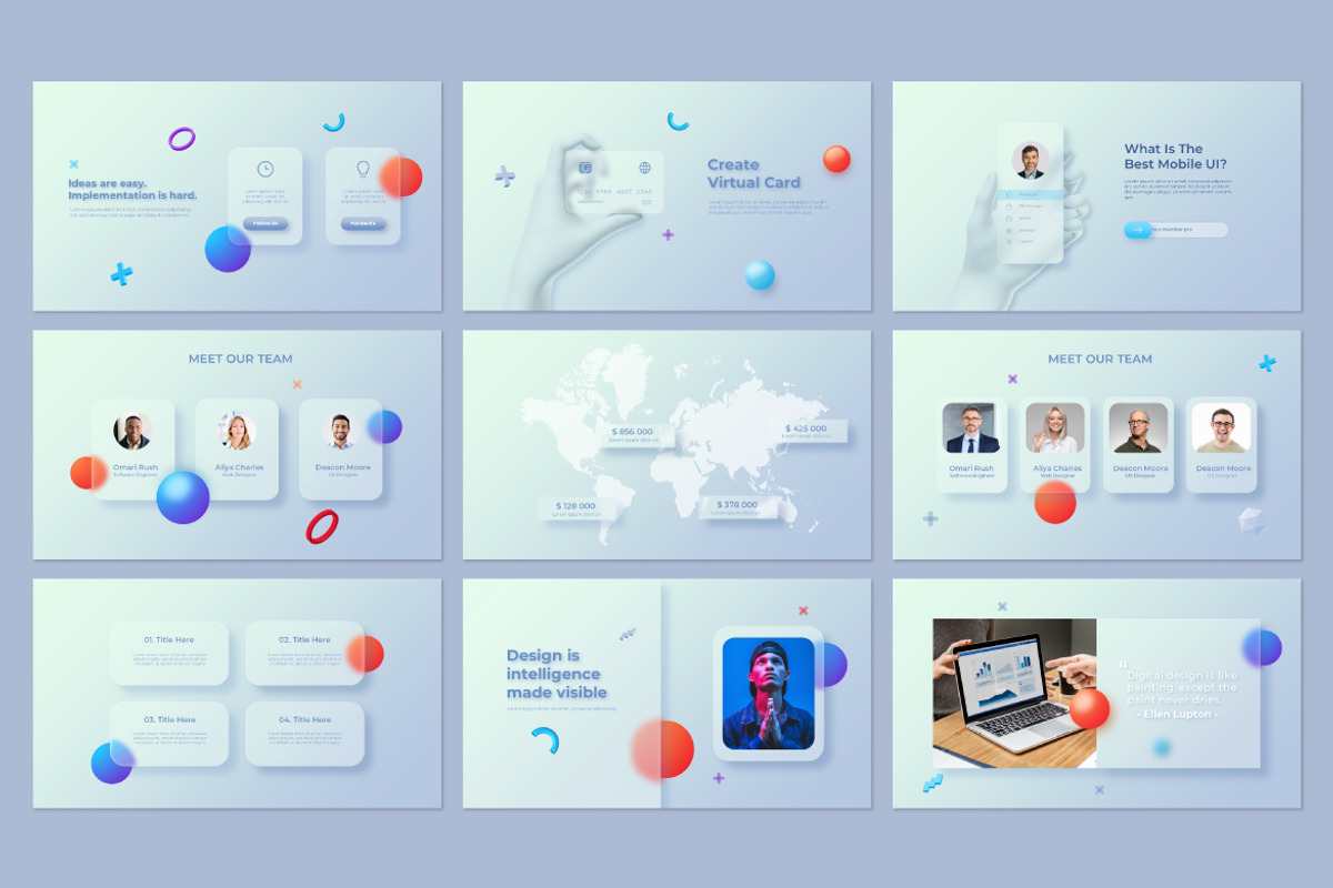 Glassmorphism PowerPoint Template, a Presentation Template by Abert