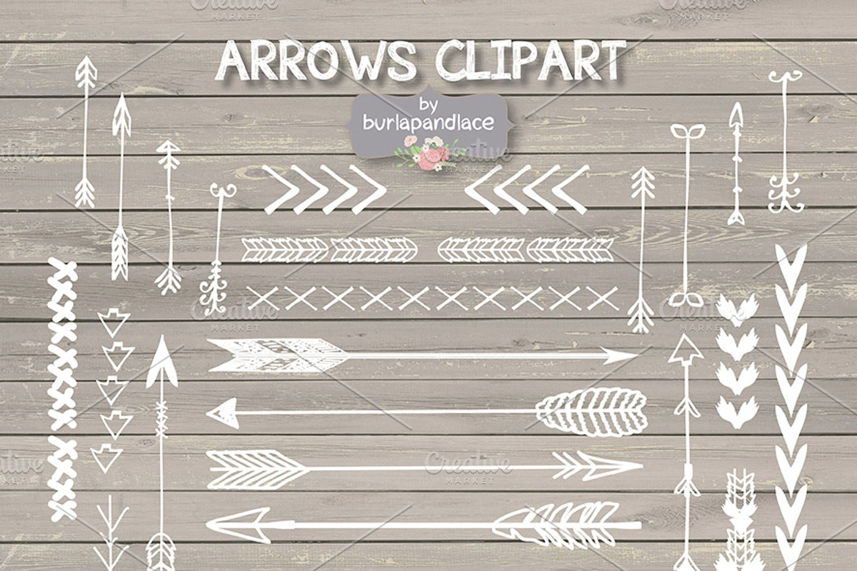 VECTOR Hand Drawn clipart arrows, an Illustration by burlapandlace