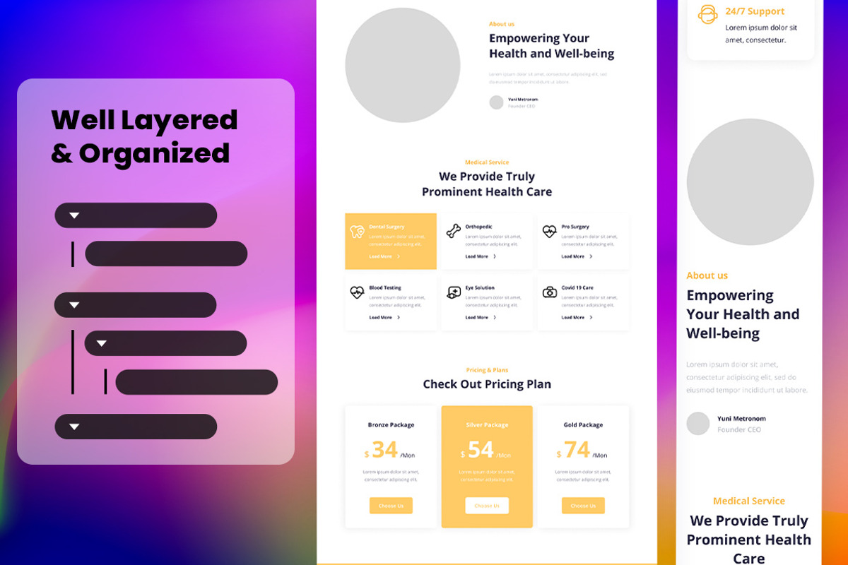 Healthcare Wireframe Website | Creative Market