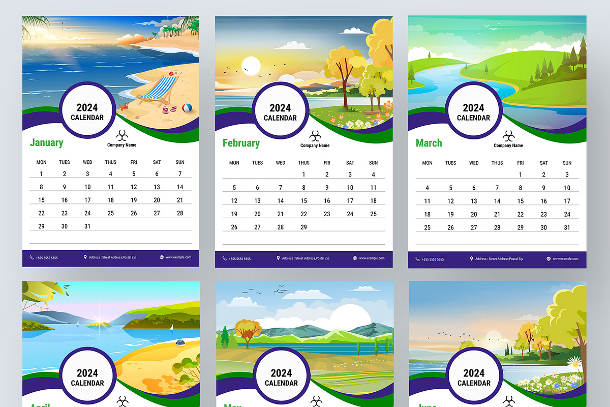 Calendar Design Templates Layout | Creative Market