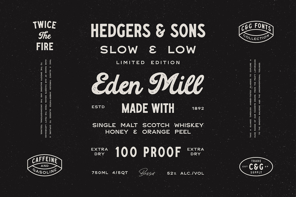 Caffeine & Gasoline Fonts + Extras, a Script Font by Davide Bassu