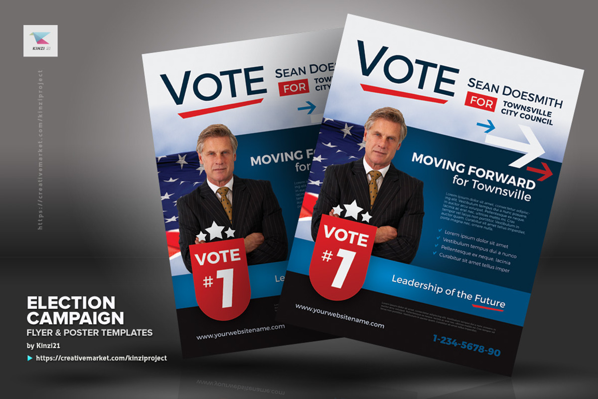 Election Campaign Flyers and Posters, a Flyer Template by kinzi21