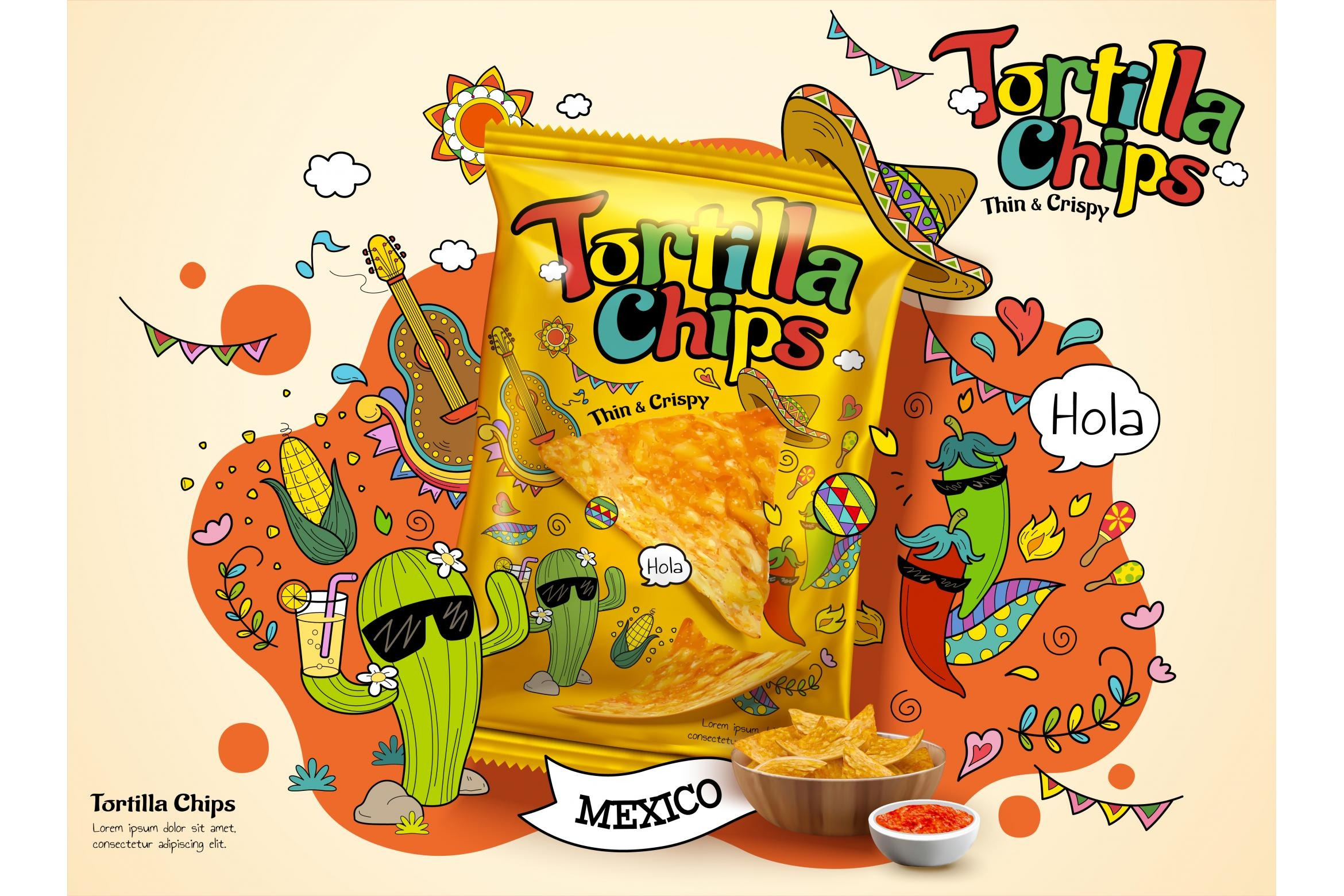 Tortilla chip ad, a Flyer Template by TotallypicRF