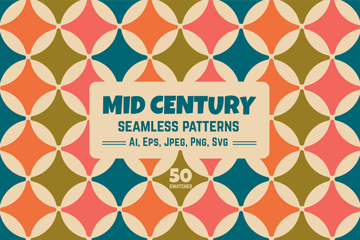 MID CENTURY Modern Seamless Patterns, a Pattern Graphic by AnnArt