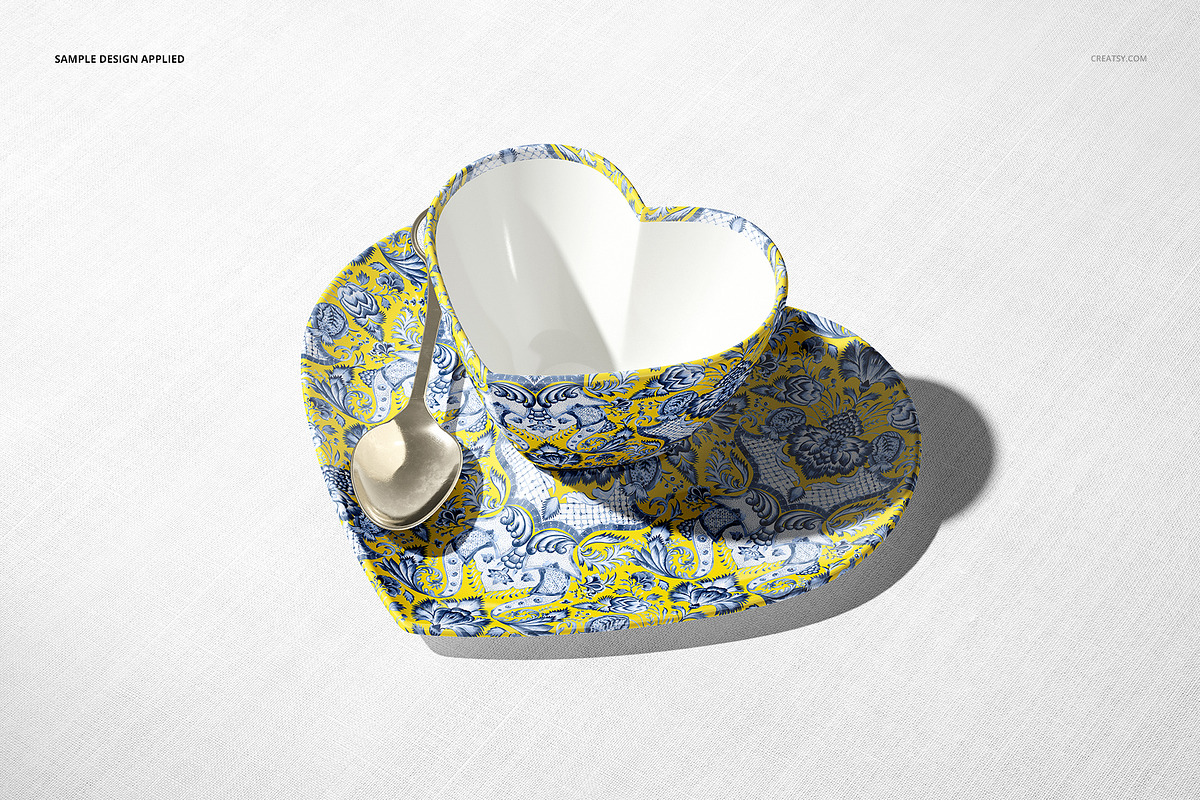 Heart Shaped Cup Mockup Set, a Cups & Container Mockup by creatsy5