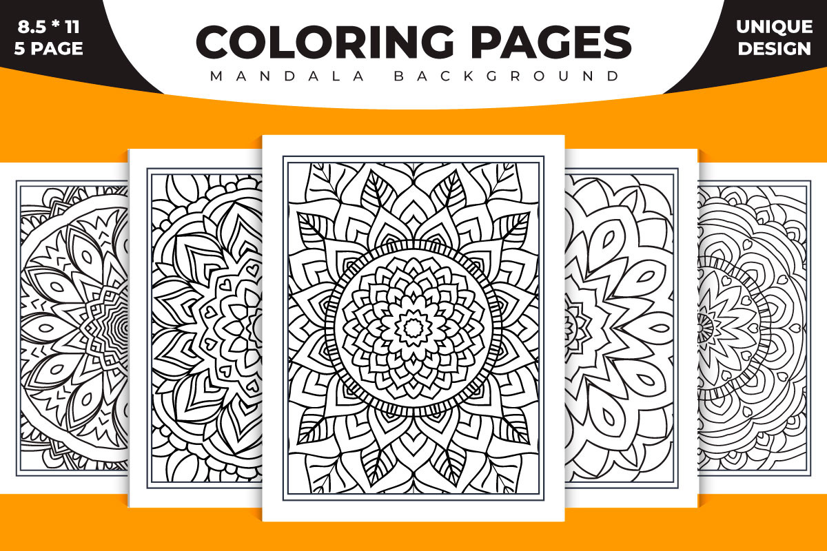 Mandala coloring page bundle vector