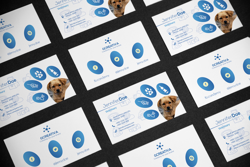 Business Card Veterinary, a Business Card Template by DesignsStore