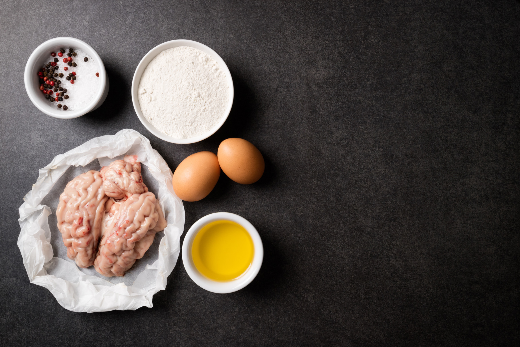 Raw brains and ingredients featuring brain, food, and cooking, a Food ...