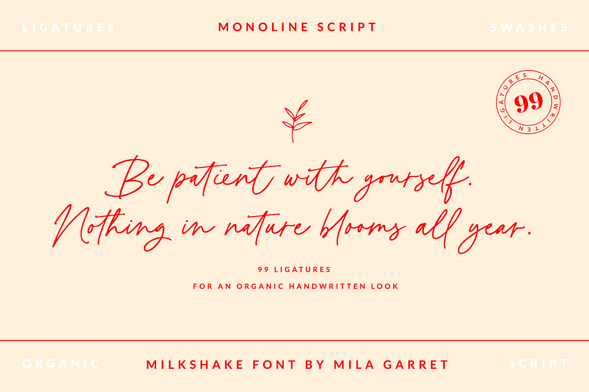 Milkshake Modern Handwritten Script, a Script Font by Mila Garret