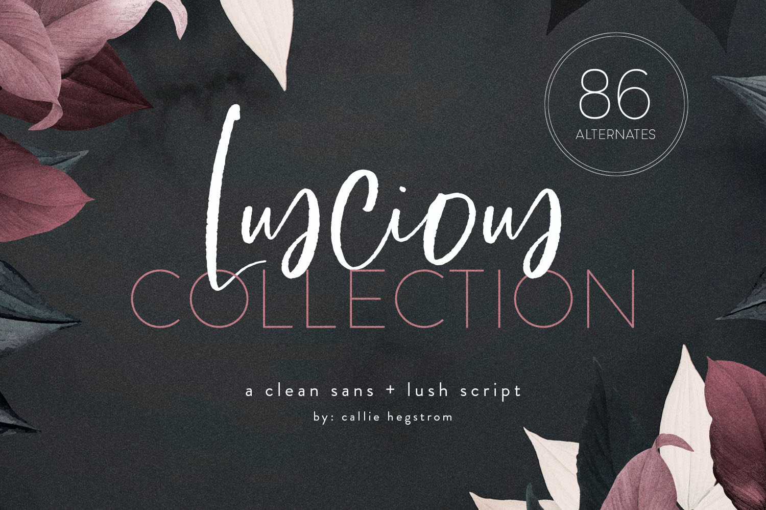 The Luscious Font Collection, a Script Font by Callie Rian & Co.
