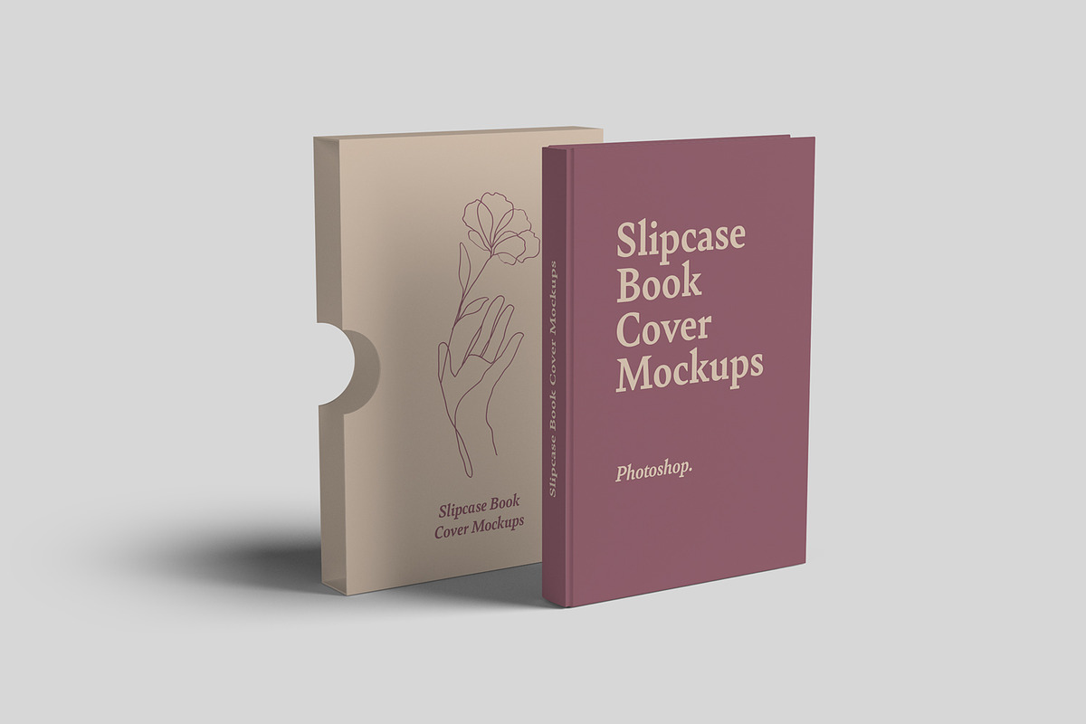 Slipcase Book Cover Mockups, a Print Template by artimasa
