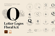 Q Letter Floral Handmade Logos kit, a Branding & Logo Template by AN ...