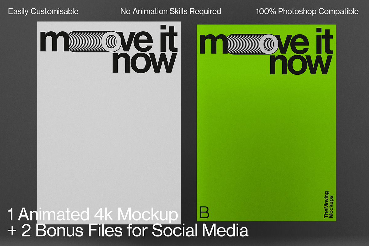Animated Poster Mockup Double Slider, a Print Template by ...
