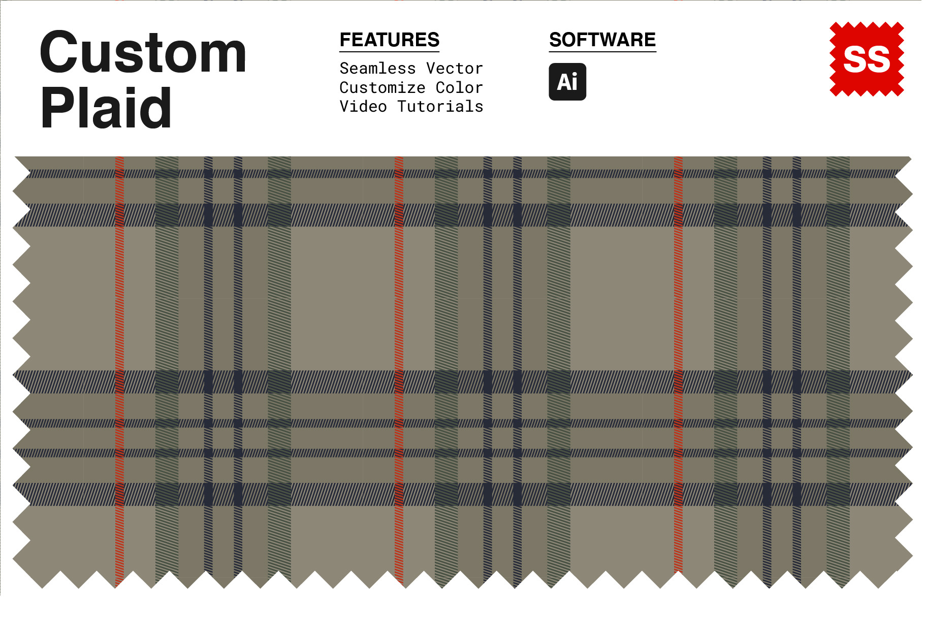 Custom Plaid Vector Pattern, a Pattern Graphic by Swatch Supply