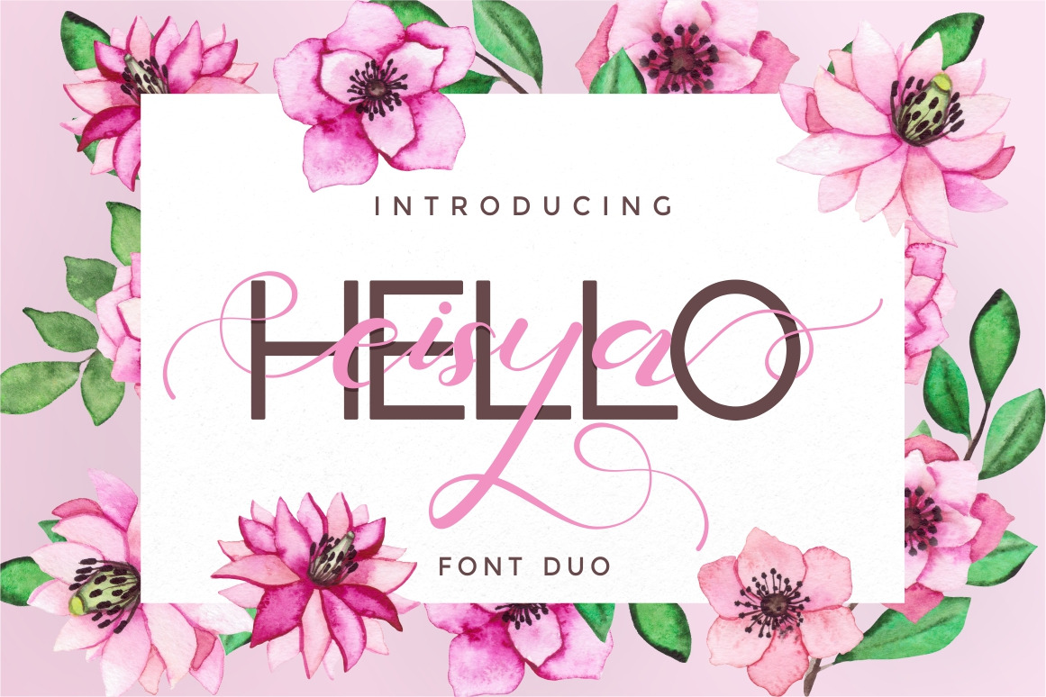 Hello Eisya - Font Duo, a Script Font by PutraCetol Studio