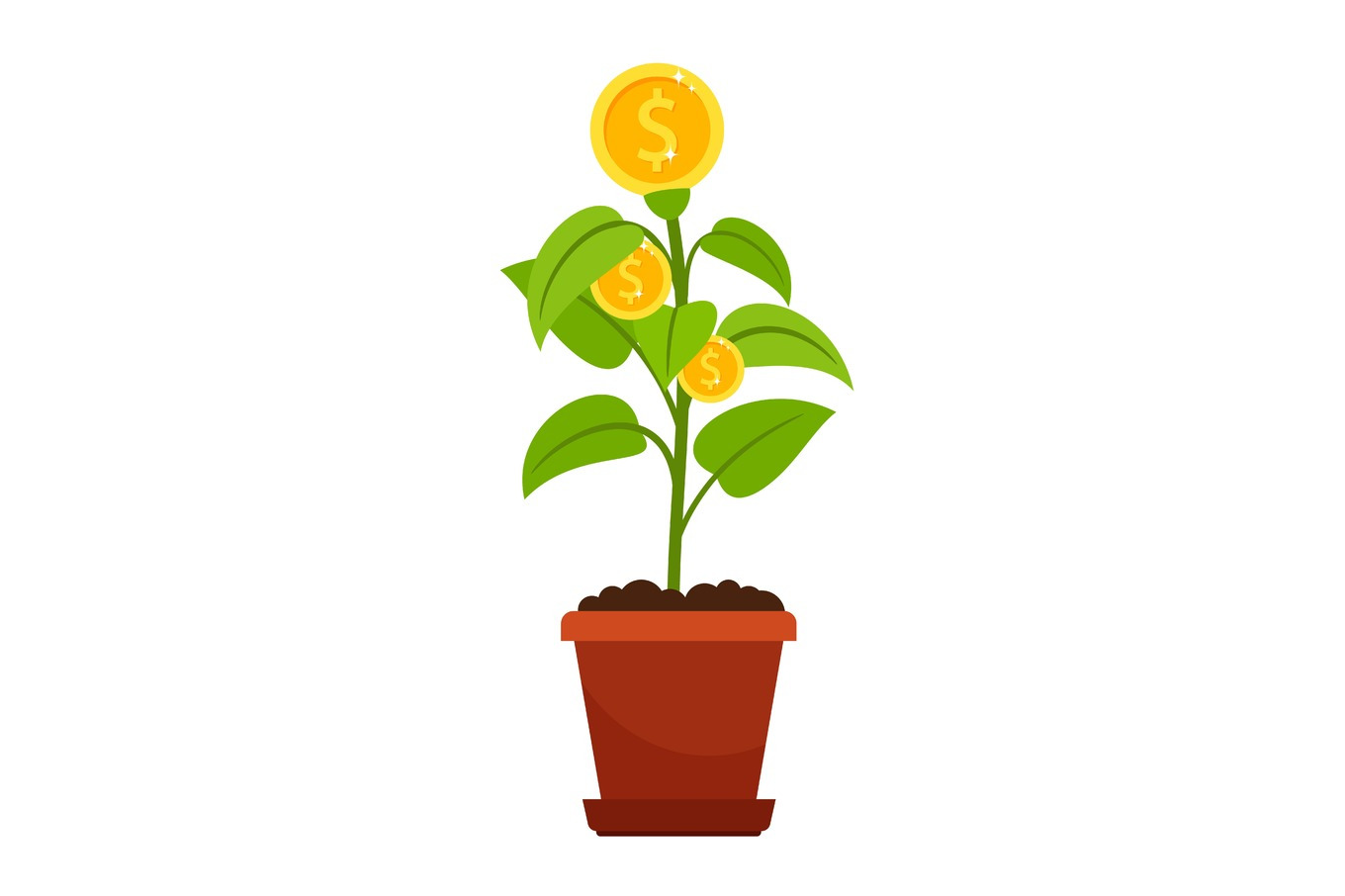Money tree in flower pot, a Finance Illustration by Stock-Smart-Start