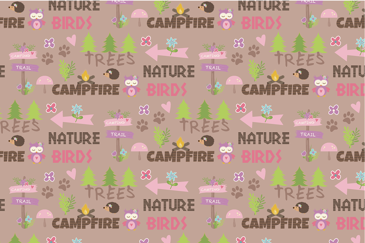 Girls camp paper, a Pattern Graphic by Poppymoondesign