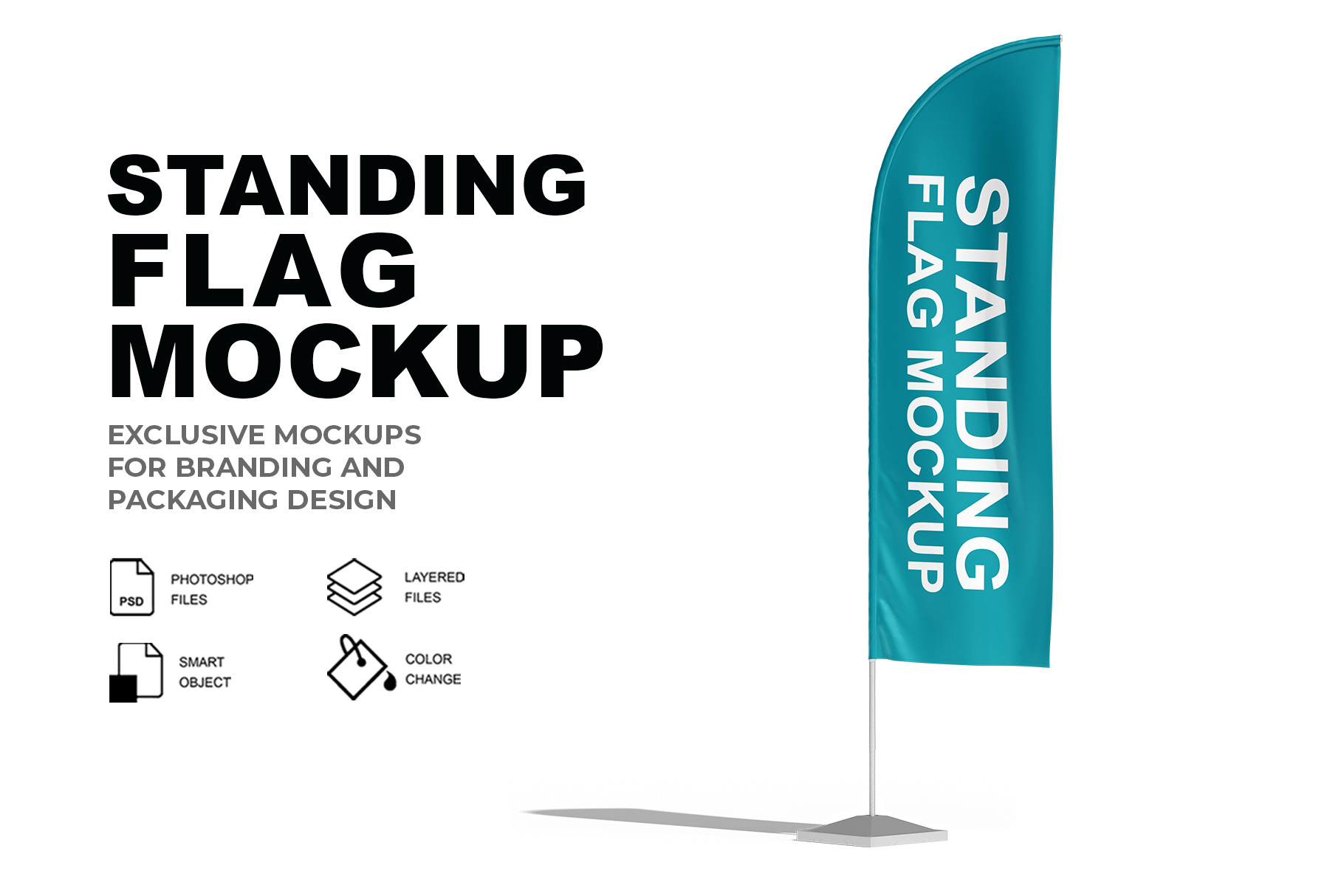 Standing Flag Mockup