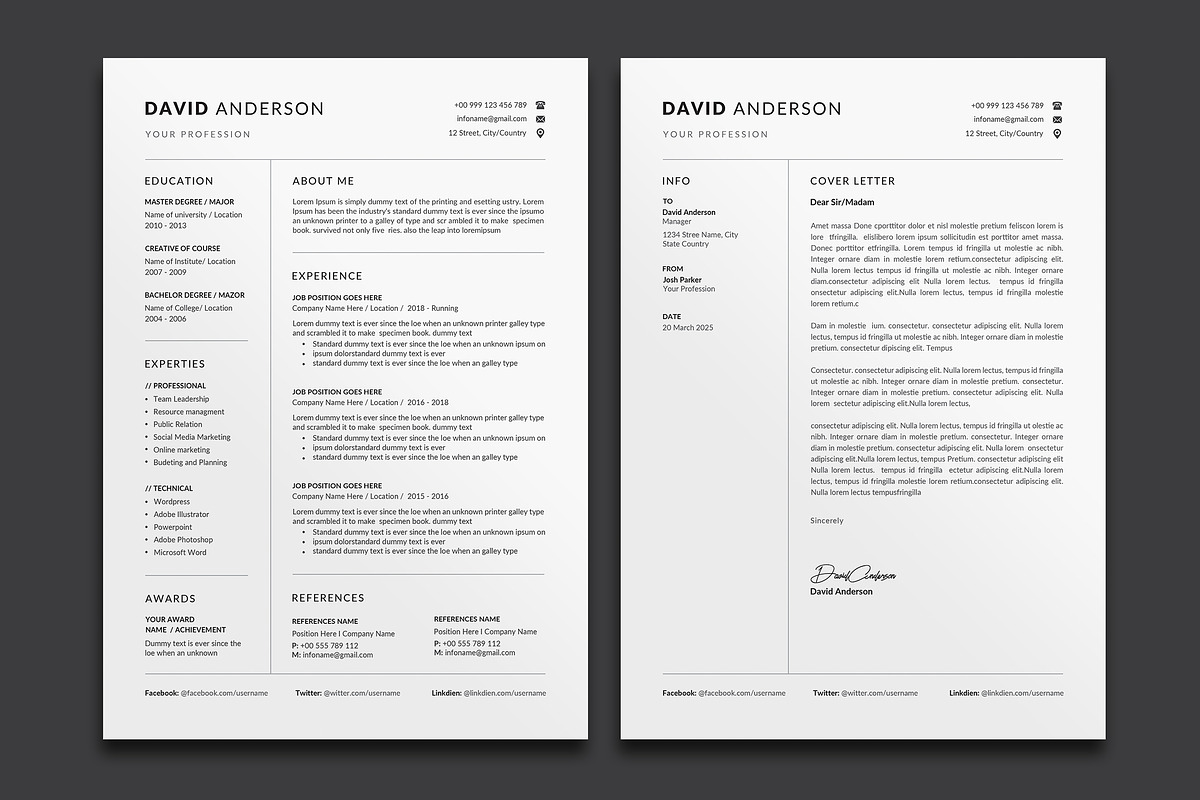 Clean Cv-Resume, a Resume Template by Designs Bird