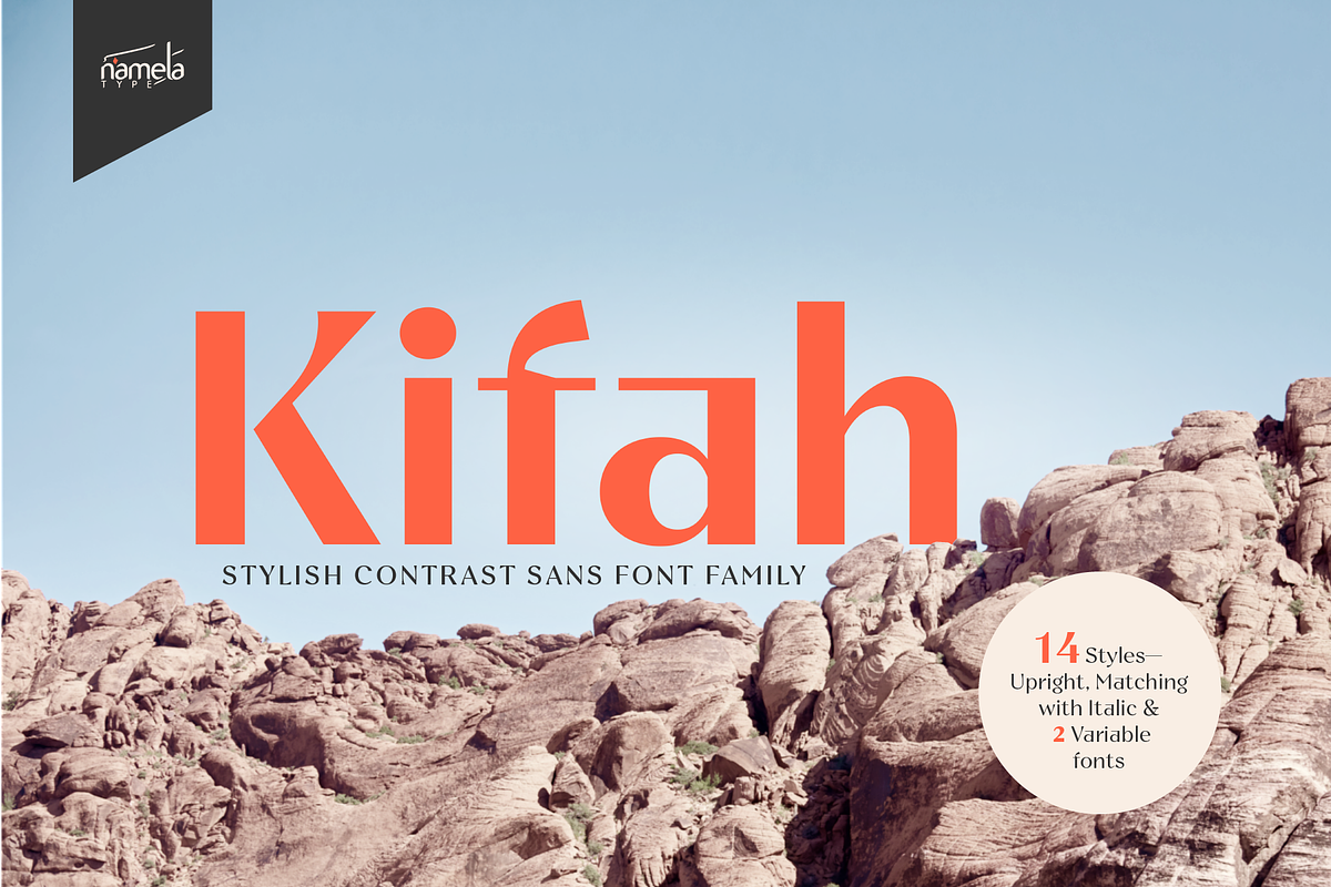 Kifah, A Stylish Contrast Sans Font