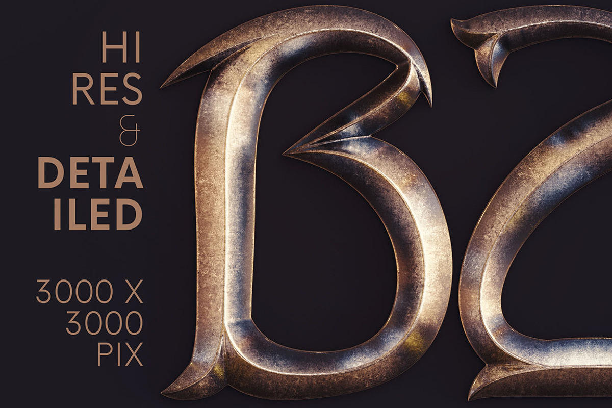 Ancient Metal - 3D Lettering, an Object Graphic by MIIM